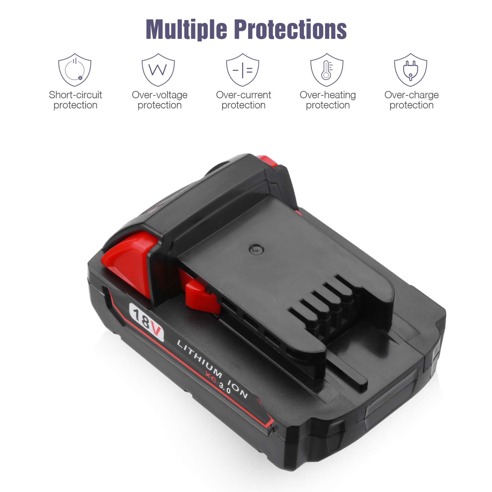 M-18 48-11-1815 Replacement Battery, 3000mAh Compatible with M-18 18V Power Tools, Replace for 48-11-1820 48-11-1840 48-11-1850 48-11-1828 48-11-1862 48-11-1852 48-11-1880 48-11-1812