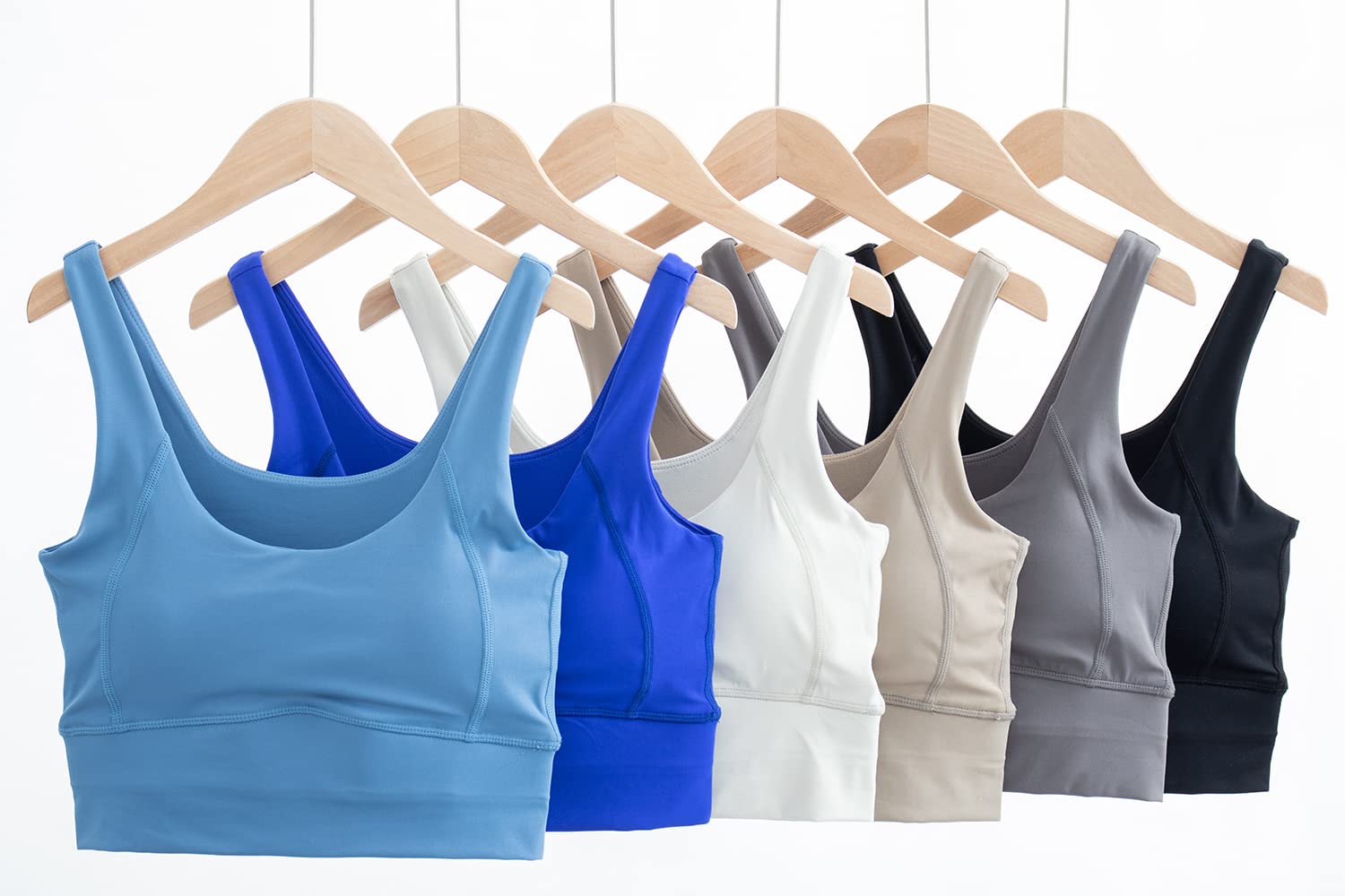 QINSEN Womens Strappy Sports Bras Removable Cups Stretch Padded Running Bras Black M