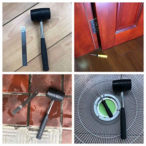 Zog 10 Oz Rubber Hammer Mallet,Rugged Steel Tube with Anti-Skid Rubber Handle,Double Face Rubber Mallet Installing Tool(Black)
