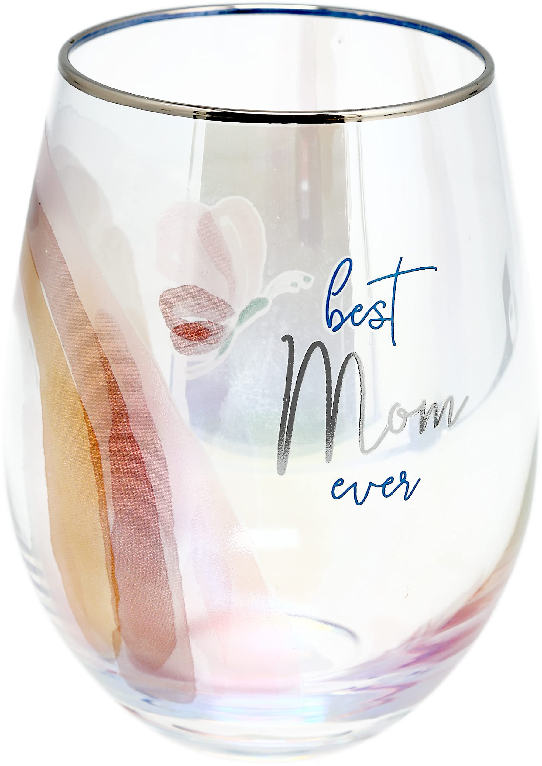 Pavilion - 18 oz Iridescent Stemless Wine Glass - Best Mom Ever