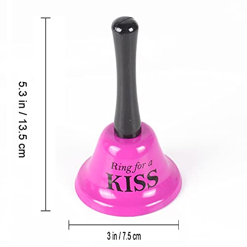 Ring for a Kiss/Hug,Call Bell for Family Loves, Musical Hand Bells, Cow Bells with Stick Grip Handle Bell for Cheering at Sporting & Wedding Events,Jingles, Ringing (Ring for a KISS)