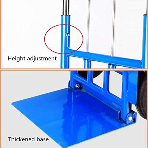 MTYLX Hand Pull Heavy Cart,Multipurpose Foldable Trolley Handling Helper Trailer Portable Luggage Cart Hand Truck 100Kg Load Capacity () for Luggage, Travel, Auto, Moving and Office Use,Blue,37X29X11