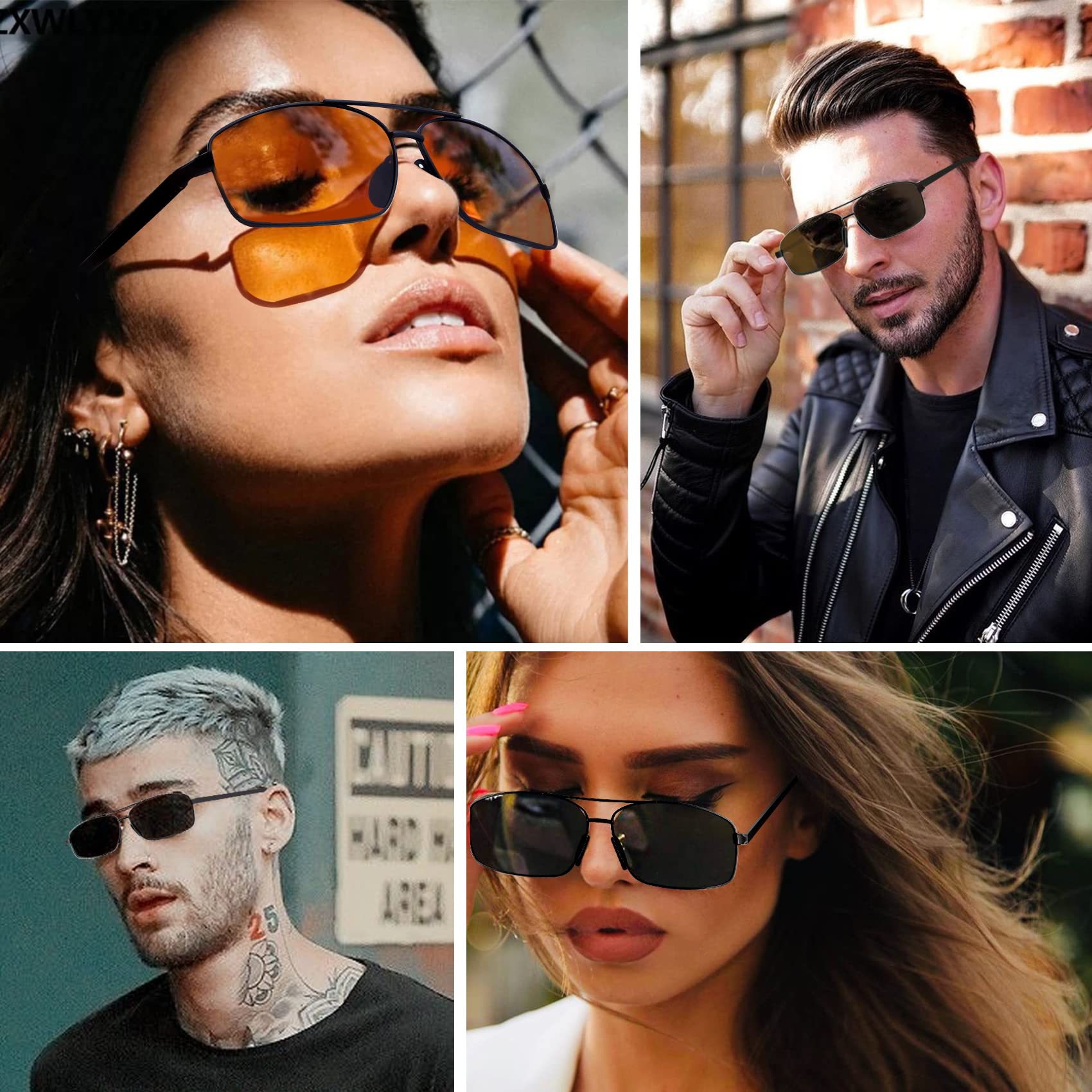 VIYSIOO Polarized Sports Sunglasses for Men Women Metal Frame with Spring Hinges (Gun Frame Black Lens)
