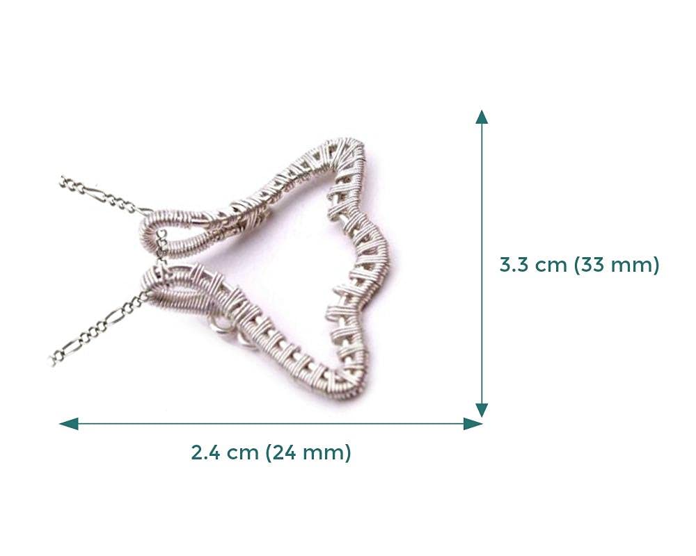 Ring necklace holder sterling silver handmade wire wrapped jewelry with 18″ chain