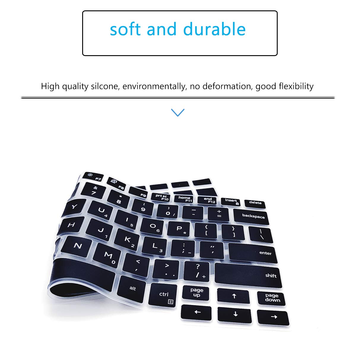MUBUY Keyboard Cover Design for 13.3" Dell Latitude 5000 Series 5300 5310 Laptop and Dell Latitude 7000 7300 13.3" Laptop Keyboard Protective Skin Without Pointing-Black