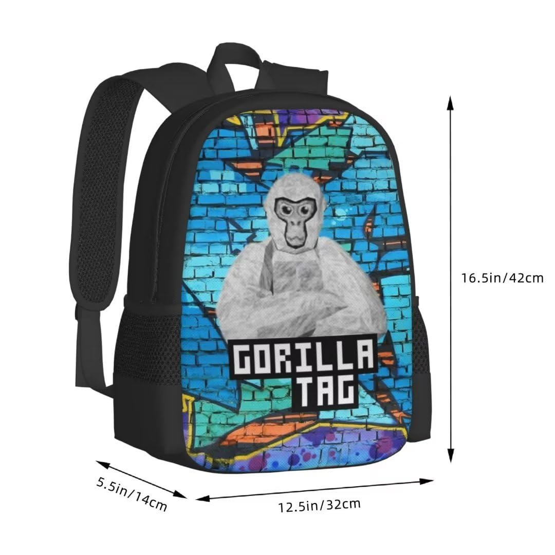 Novelty Game Backpack Gorilla Tag Backpack Lightweight Large Capacity Travel Laptop Backpack Cute Monkey Backpack Casual Daypack Game Fan Gift