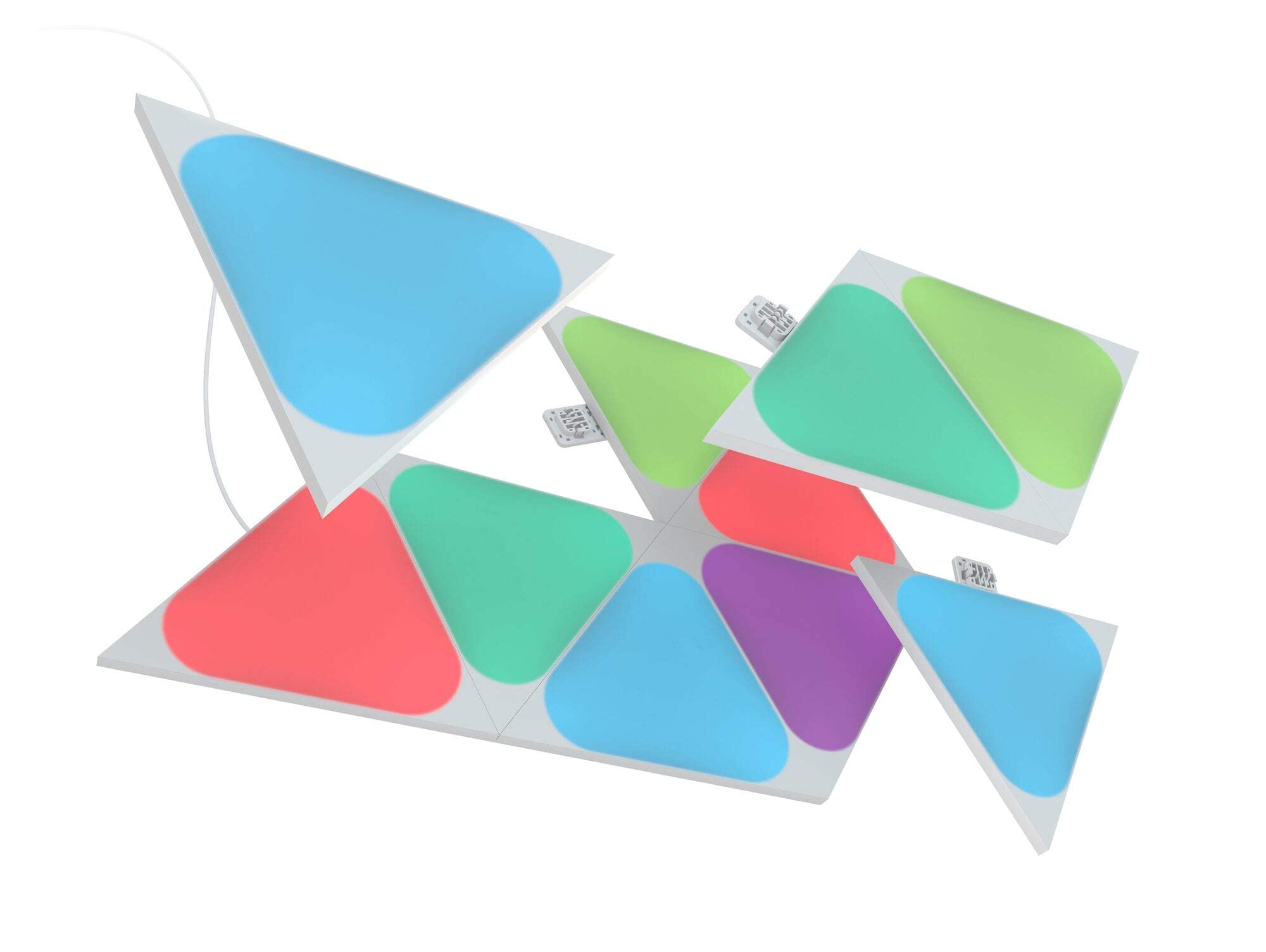 Nanoleaf Shapes WiFi and Thread Smart RGBW 16M+ Color LED Dimmable Gaming and Home Decor Wall Lights Expansion Pack (Mini Triangles (10 Pack))