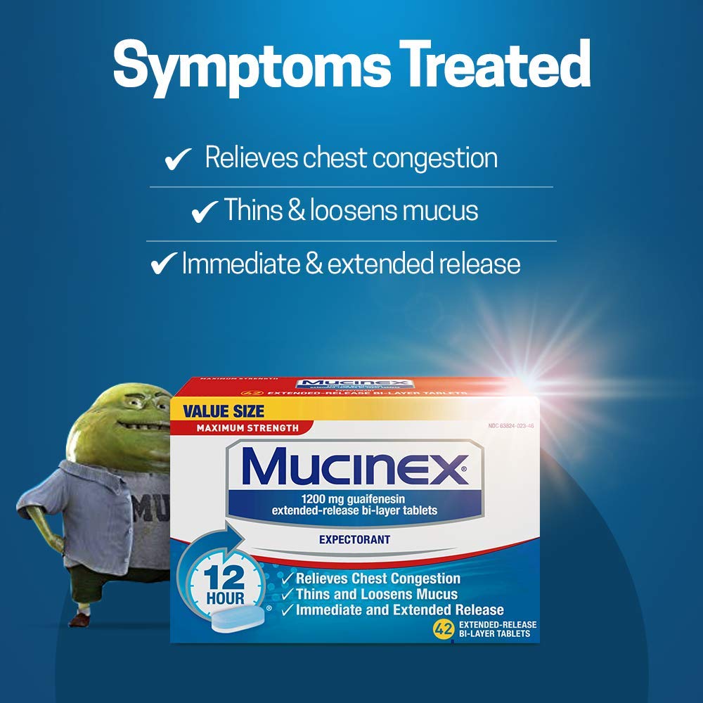 Mucinex DM 12-Hr Max Strength Expectorant and Cough Suppressant (42ct) & Mucinex Max Strength 12-Hr Chest Congestion Expectorant(42ct)-1 ea