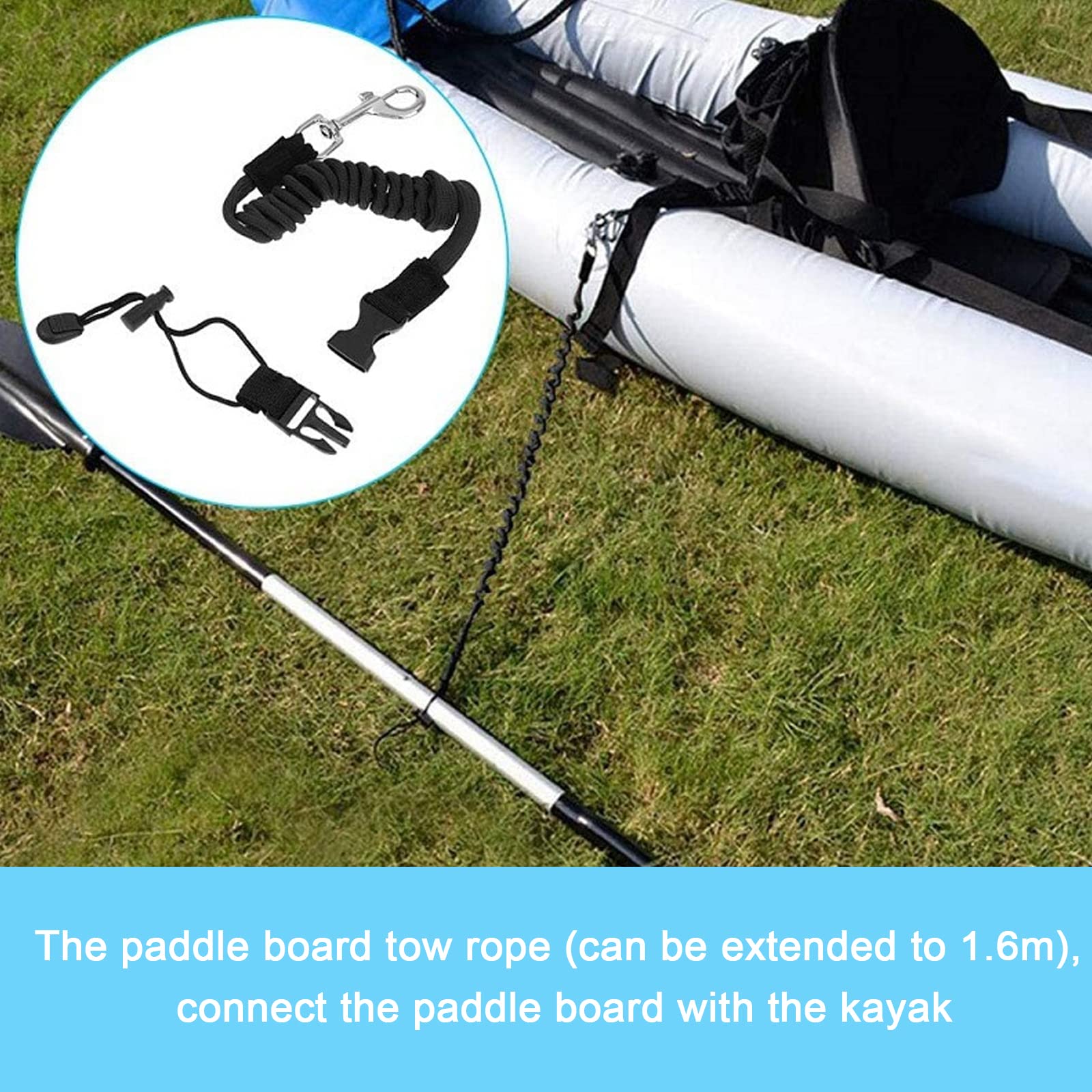 OUKENS Paddle Board Traction Rope, Kayak Canoe Paddle Safety Rope Holder Clip Boat Mount Kit Modified Repairing Accessory