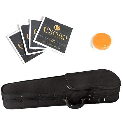 Mendini 14-Inch MA250 Varnish Solid Wood Viola with Case, Bow, Rosin, Bridge and Strings