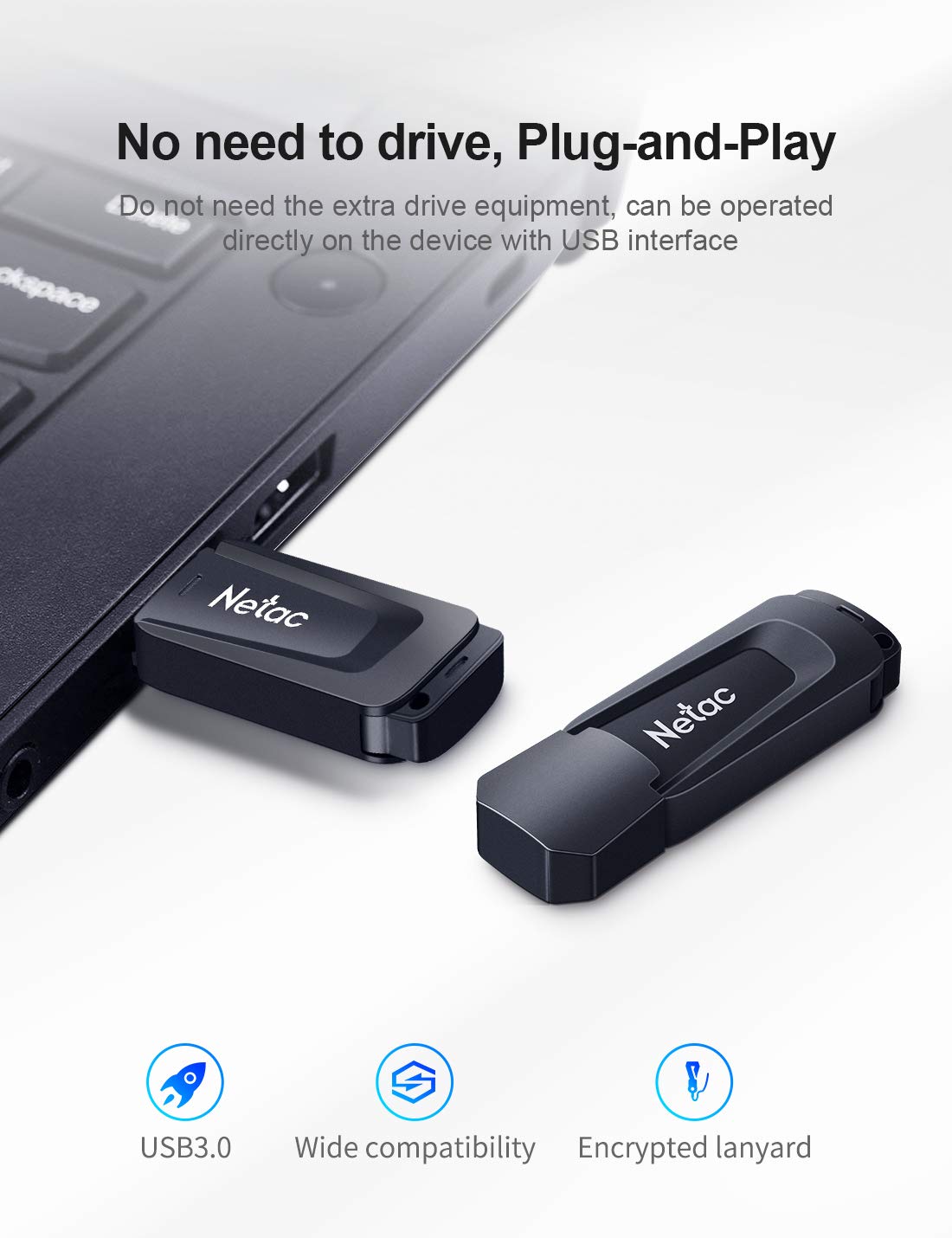 Netac Thumb Drive 32GB Flash Drive 3.0 USB Sticks 32GB Jump Drive, Read Speeds up to 90MB/s