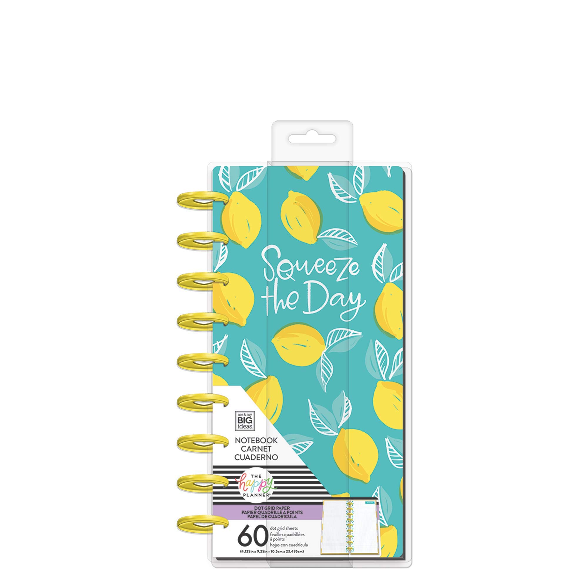 me & my BIG ideas Classic Half Sheet Notebook - The Happy Planner Scrapbooking Supplies - Lemon Print - 60 Sheets of Dot Grid Paper - Journaling, Making Lists, Staying Organized - Classic Size