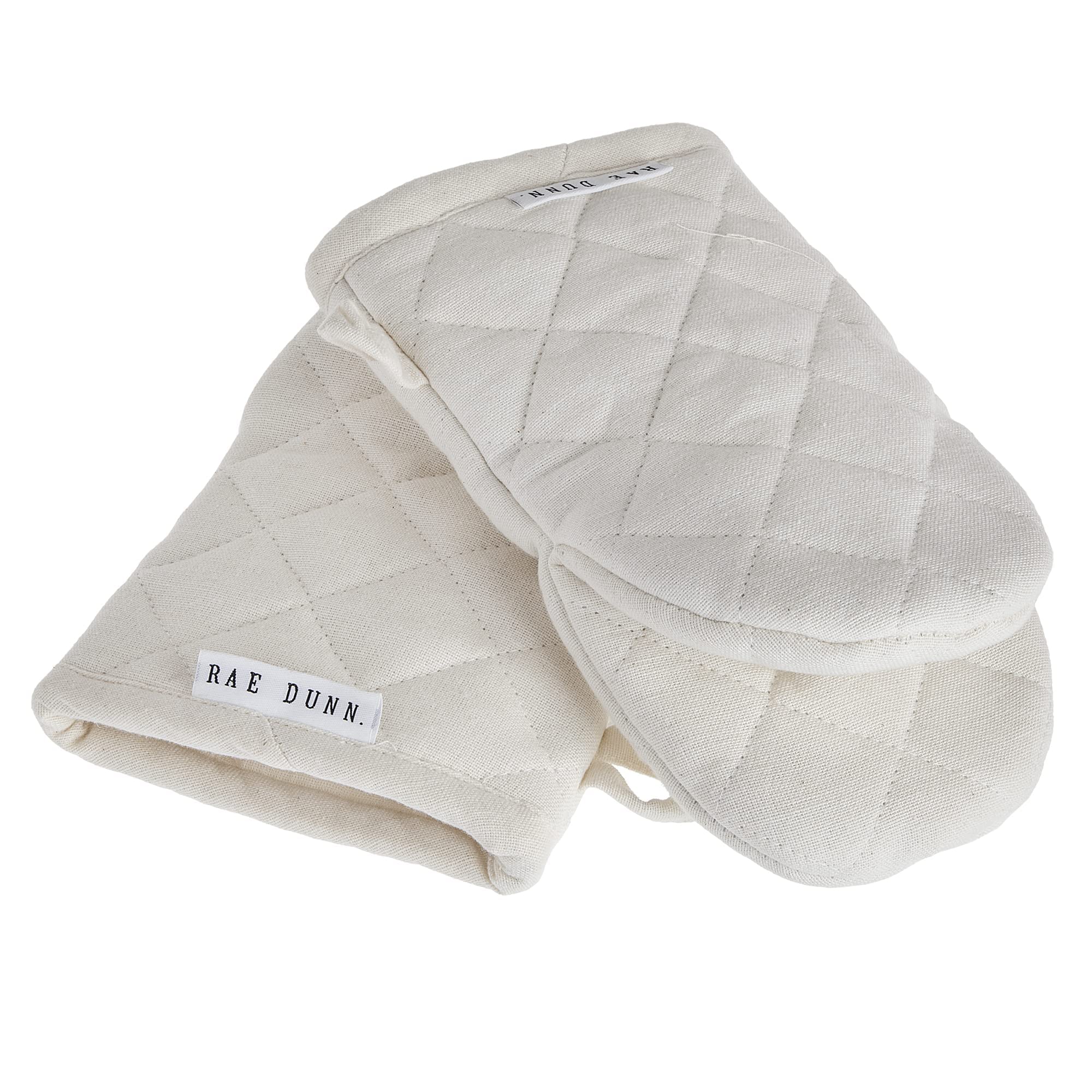 Rae Dunn Mini Oven Mitts Heat Resistant, Quilted Cooking Gloves for Cooking, Grilling, Baking, Kitchen Décor, Home Essentials
