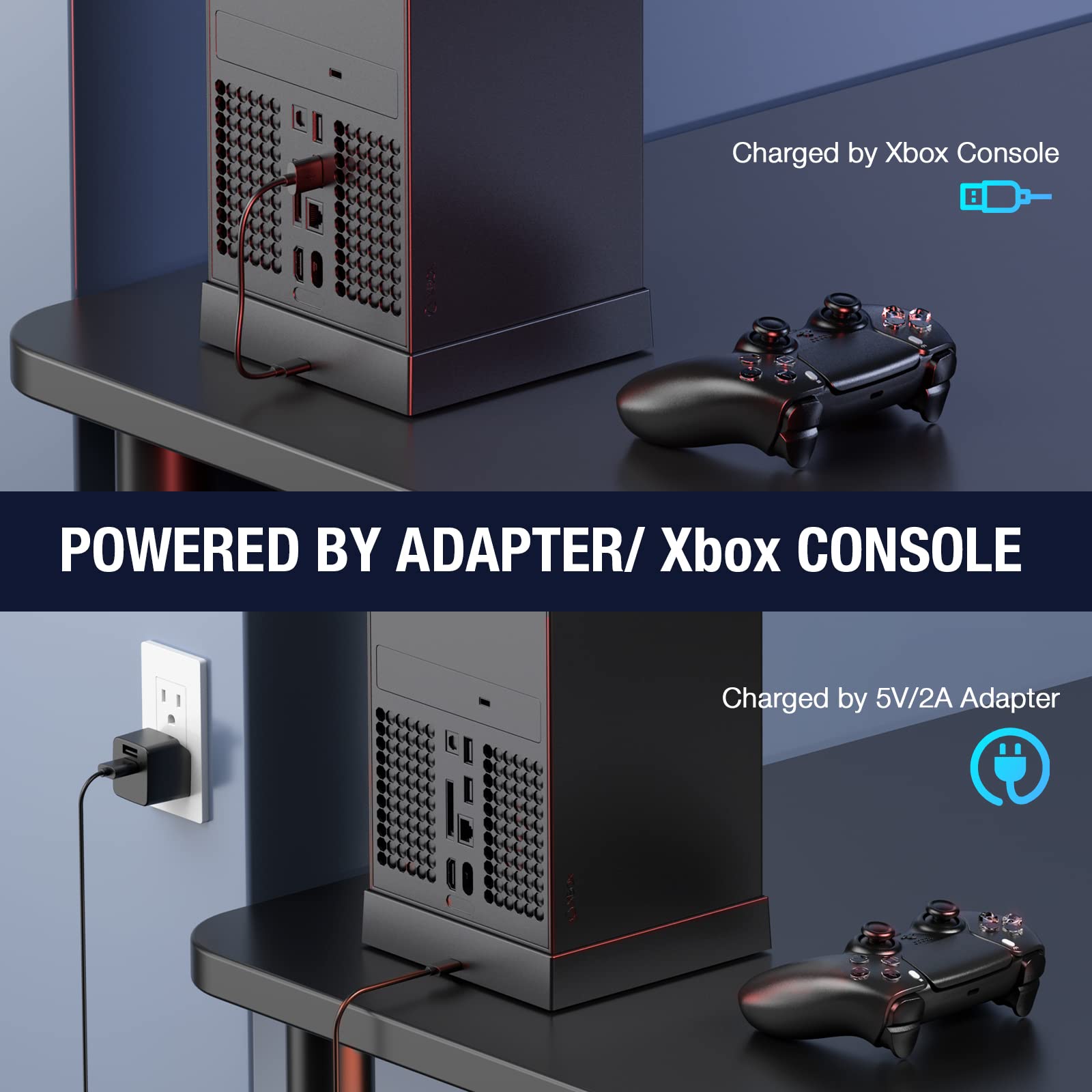 TESSGO Xbox Series X Cooling Fan with 4000-5300 RPM, Low Noise Console Cooler Turbo Temperature Control Fan Standing Mount Cooling System for XSX