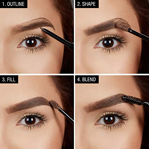 Maybelline TattooStudio Waterproof Eyebrow Gel Makeup, Medium Brown, 1 Count