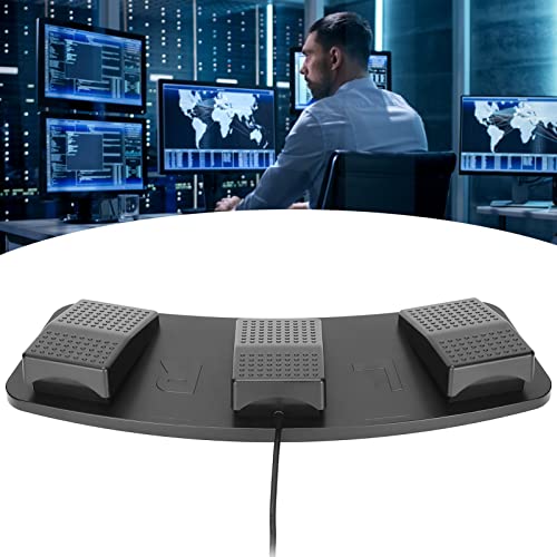 USB Triple Foot Switch Pedal, Multifunctional Mechanical USB Foot Switch, 3 Key Custom Programming for Playing Game Factory Testing