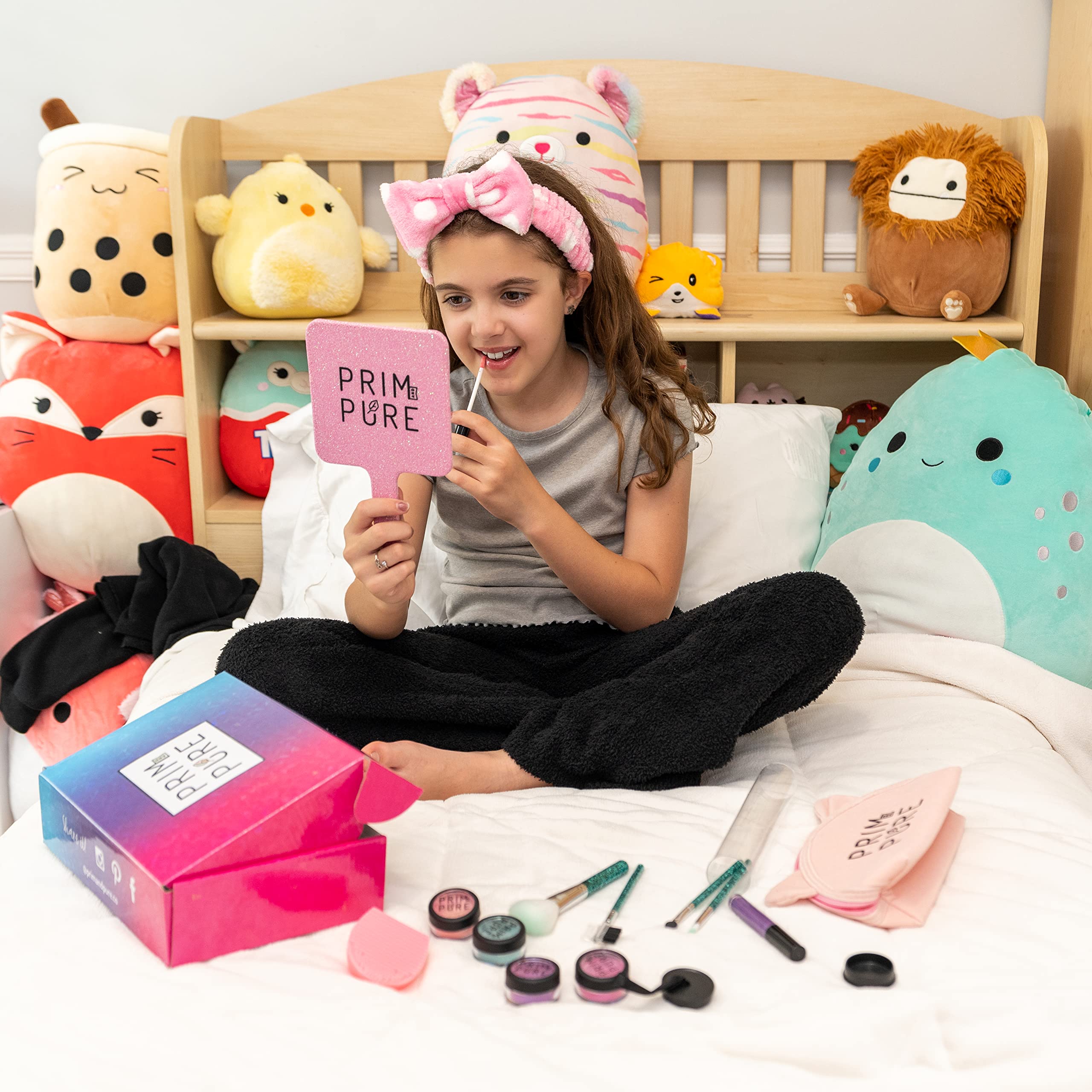 Prim and Pure Ultimate Mineral Kids Makeup Gift Set | Perfect for Play Dates & Birthday Parties | Kids Safe Eyeshadow Makeup β Mineral Blush | Organic & Natural Makeup Kit for Kids| Made in USA