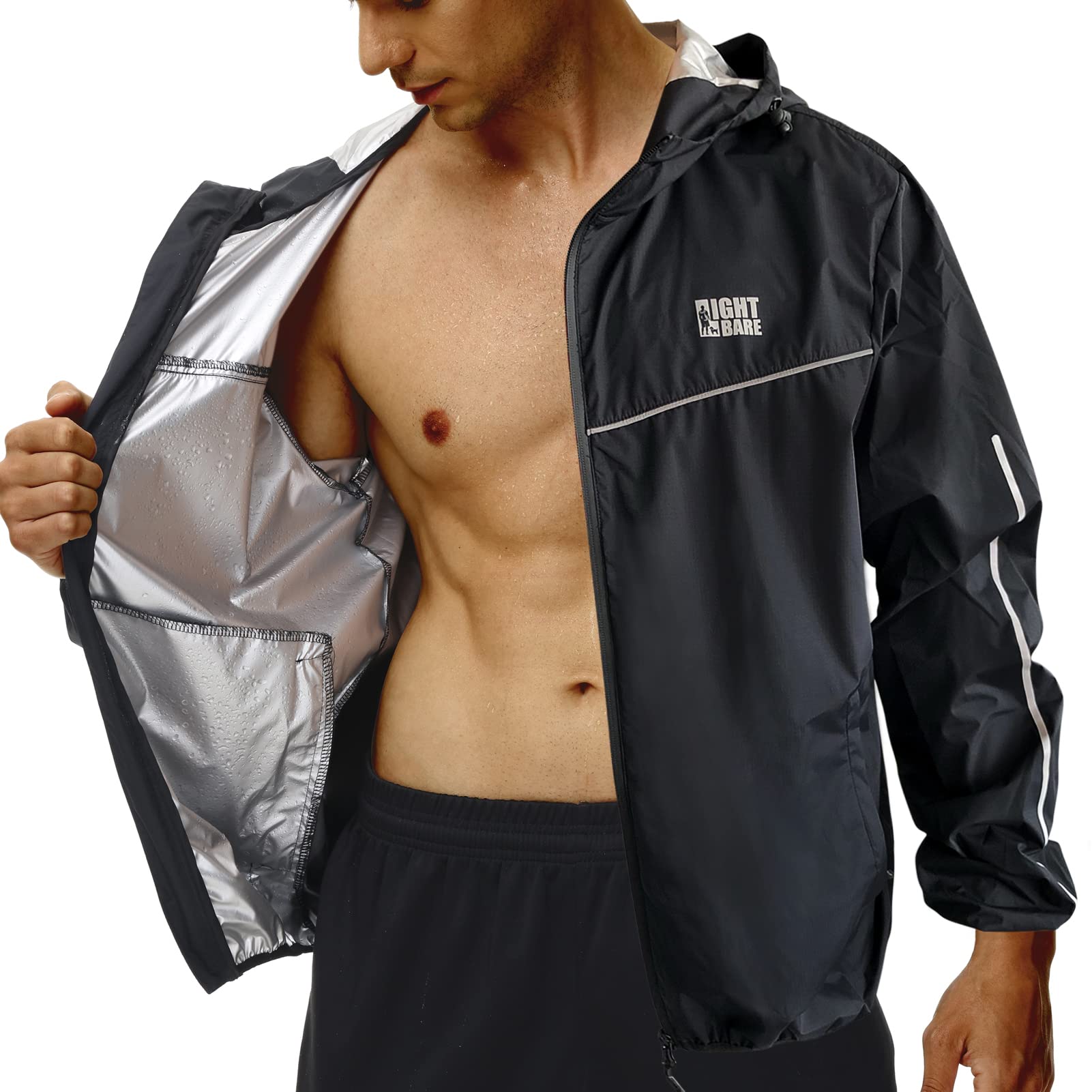 Ripstop Sauna jacket men Weight Loss Boxing Gym Sweat Suits Workout Jackets
