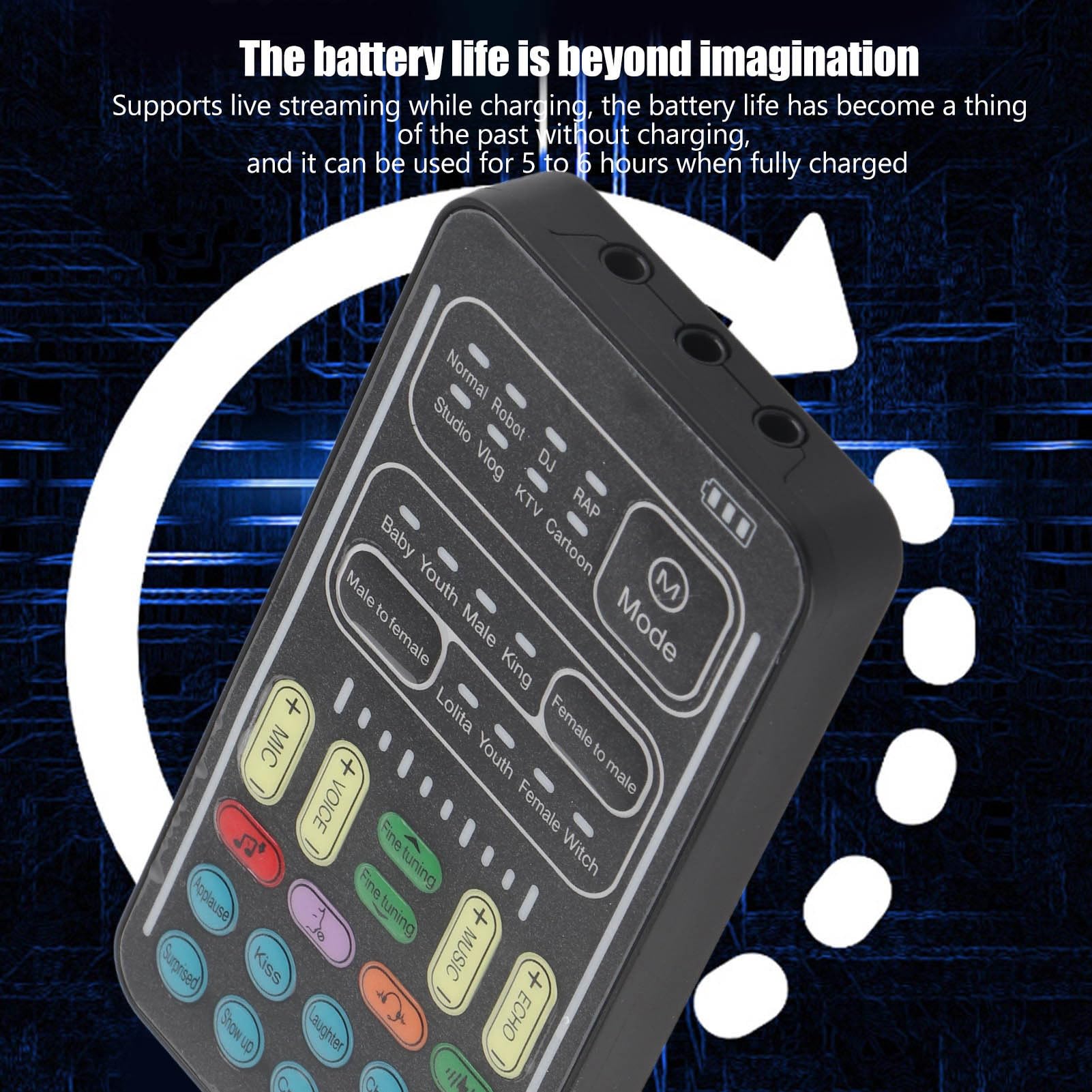 Voice Changer Disguiser, for PS4/PS5/ One/Phone/Computer PC/Tablet, Portable Mini Gaming Live Sound Card, 8 Kinds Sound Adjustable, Plug and Play