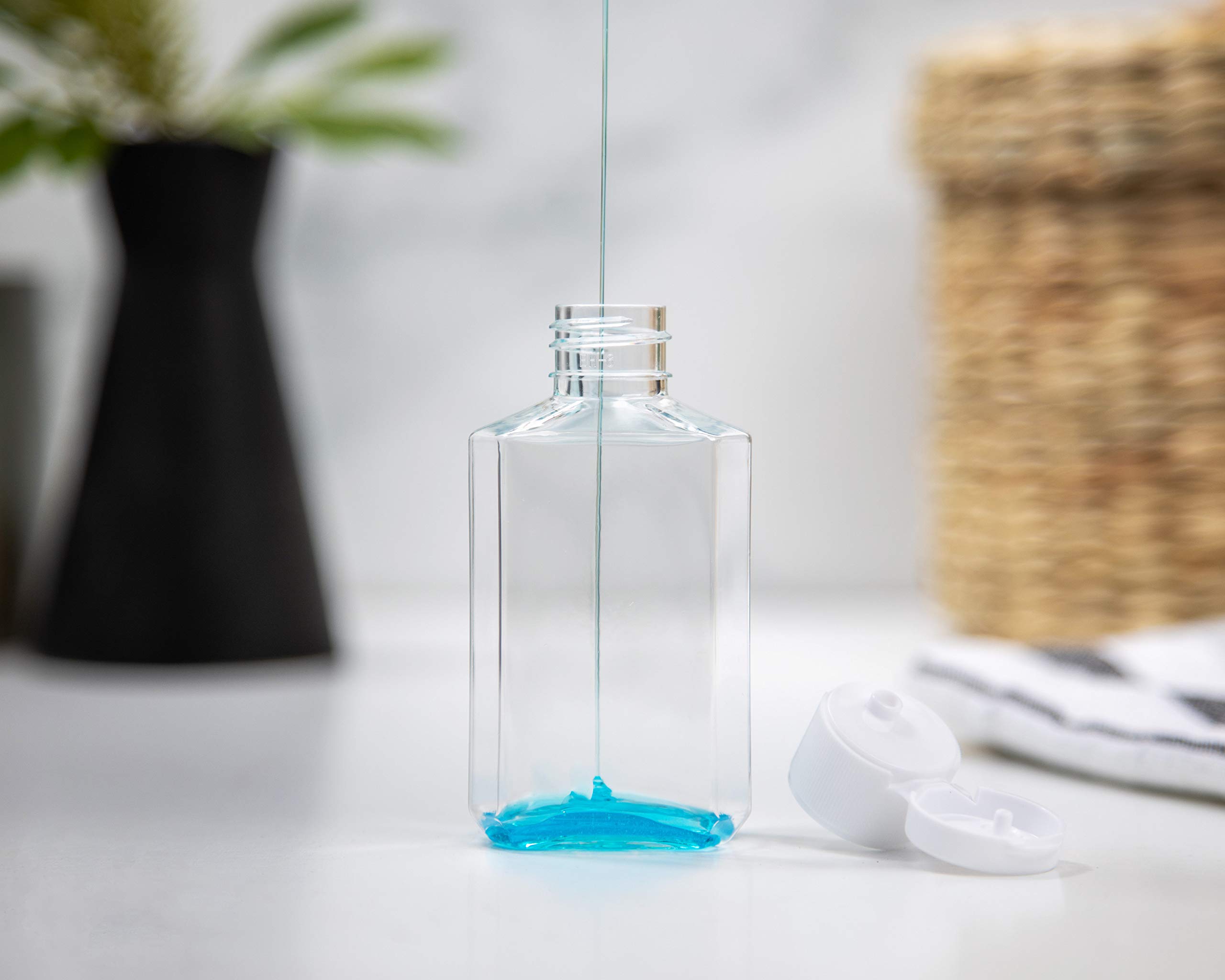 MHO Containers | Empty Clear Travel Refillable Flip-Top Bottles - BPA/No Parabens, 60millileter/2ounce - Set of 6