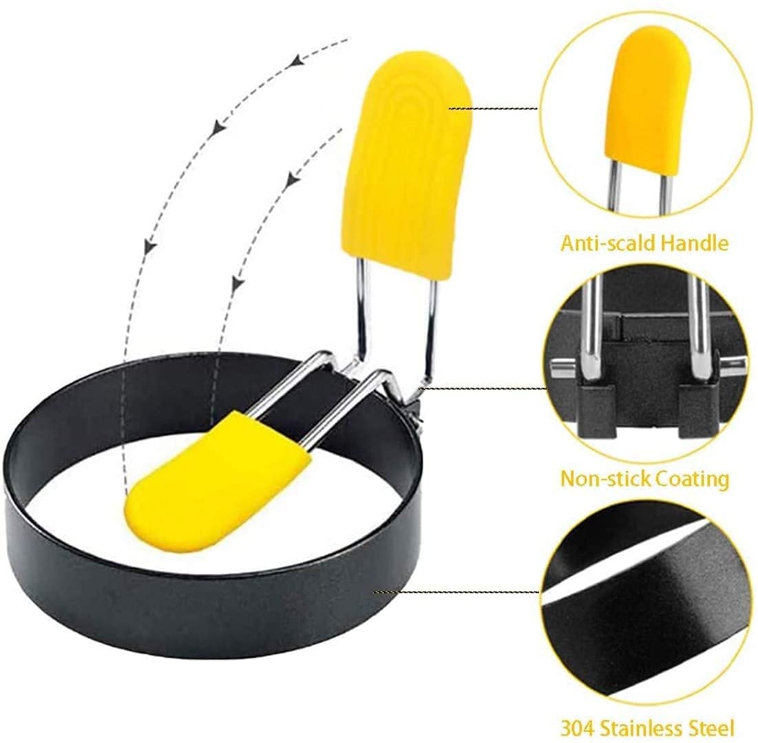 Qixin QIXIAN 2 Pack Fried Egg Mold,Reusable kitchen cooking toolsNon Stick Egg Moulds,Pancake Mould Cooking Rings for Frying Pan.