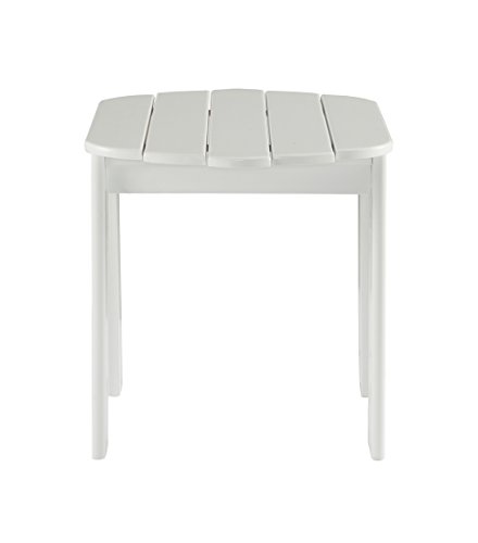Linon Adirondack, White End Table, 18.5"D x 18.11"W x 18.11"H