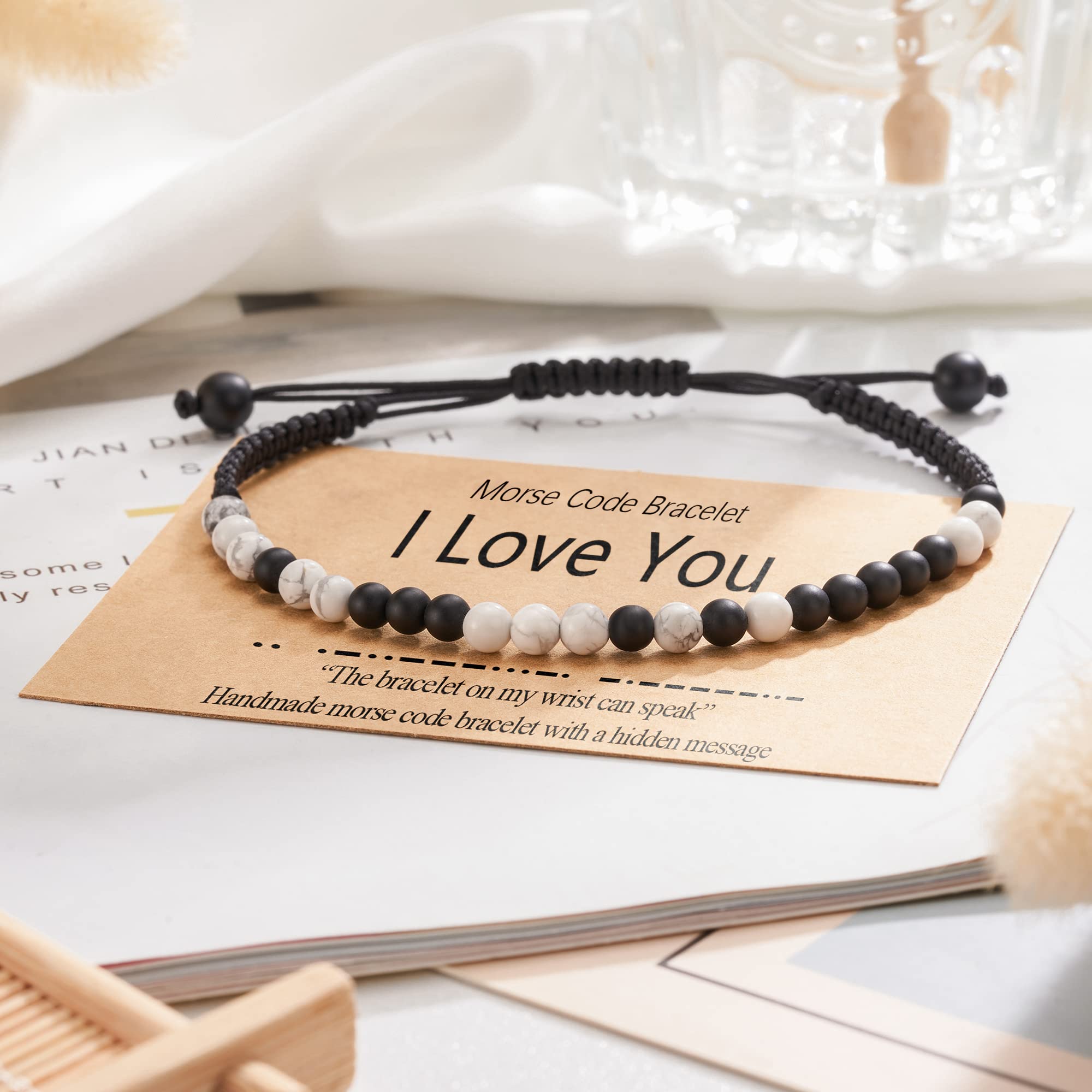 Tarsus Morse Code Couples Bracelets I Love You Gift for Him Her Boyfriends Girlfriends Long Distance Relationship Gifts Jewelry