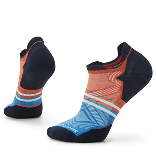Smartwool Men's Run Targeted Cushion Merino Wool Pattern Low Ankle Socks Orange Rust, Large