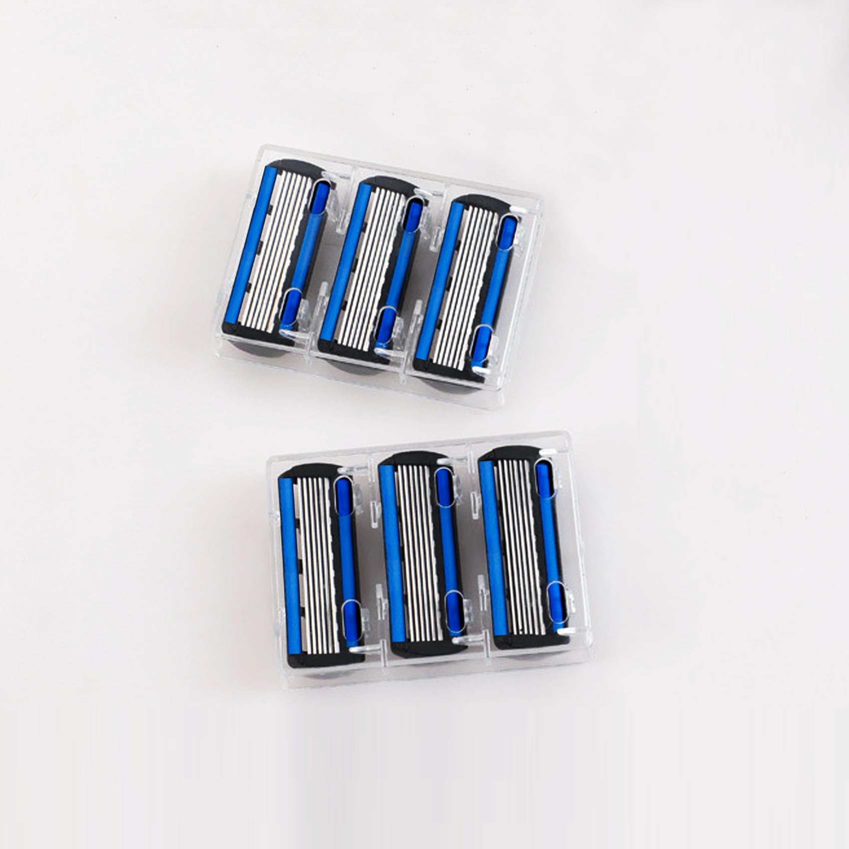 Mens Razor 6 Blade Refills,6 Blade Razor Cartridges with Lubricating Strip,Delivers a Clean, Close Shave,18 Count - blue