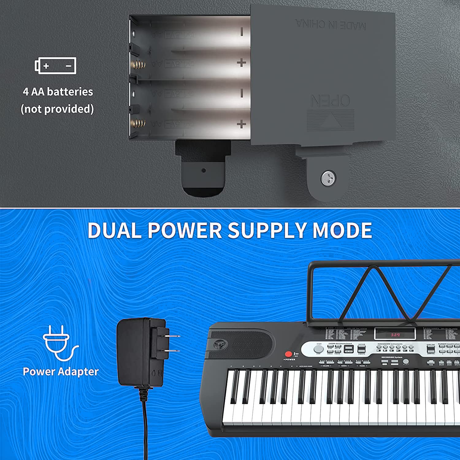 SKONYON 61 Key Keyboard Piano with Light Up Keys Electric Piano Keyboard for Beginners with Speakers Musical Keyboard Stand, Bench, Headphones, and Microphone