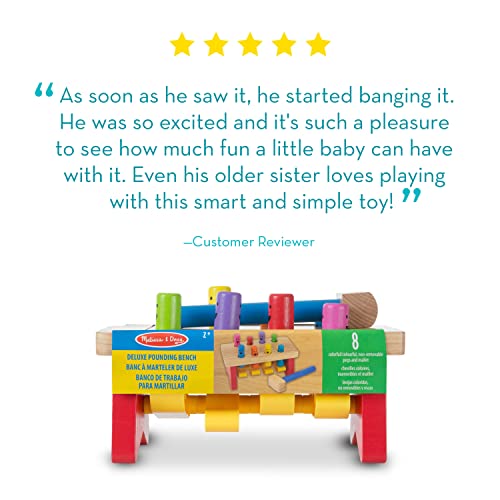 Melissa & Doug Deluxe Pounding Bench Wooden Toy With Mallet