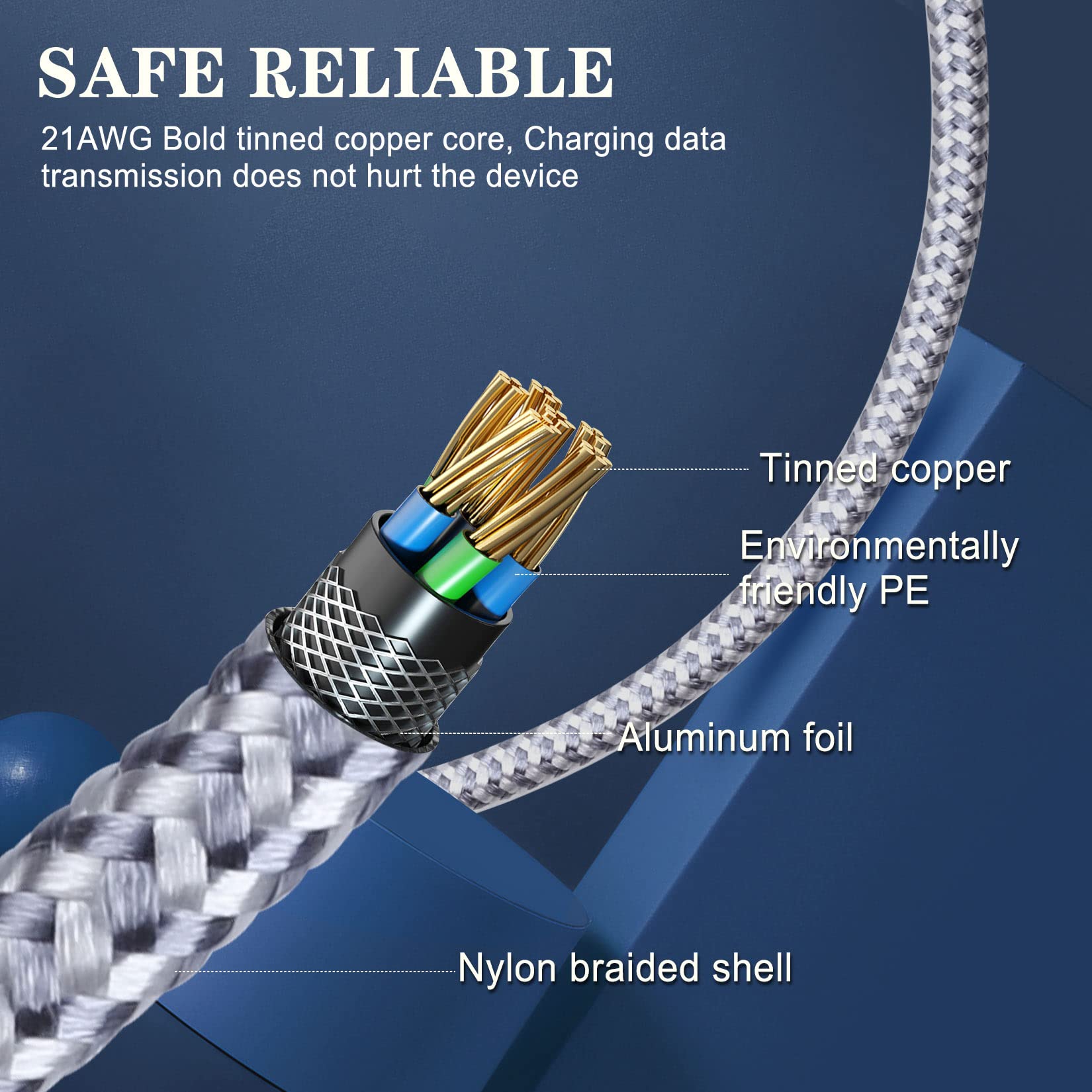 USB C to Lightning Cable,iPhone Charger Fast Charging Cord [Apple MFi Certified] 3Pack 10FT Fast iPhone Charger Cable,Nylon Braided USBC to Lightning Cable for iPhone 14 Pro/13/12 MiNi/11/XR,AirPods