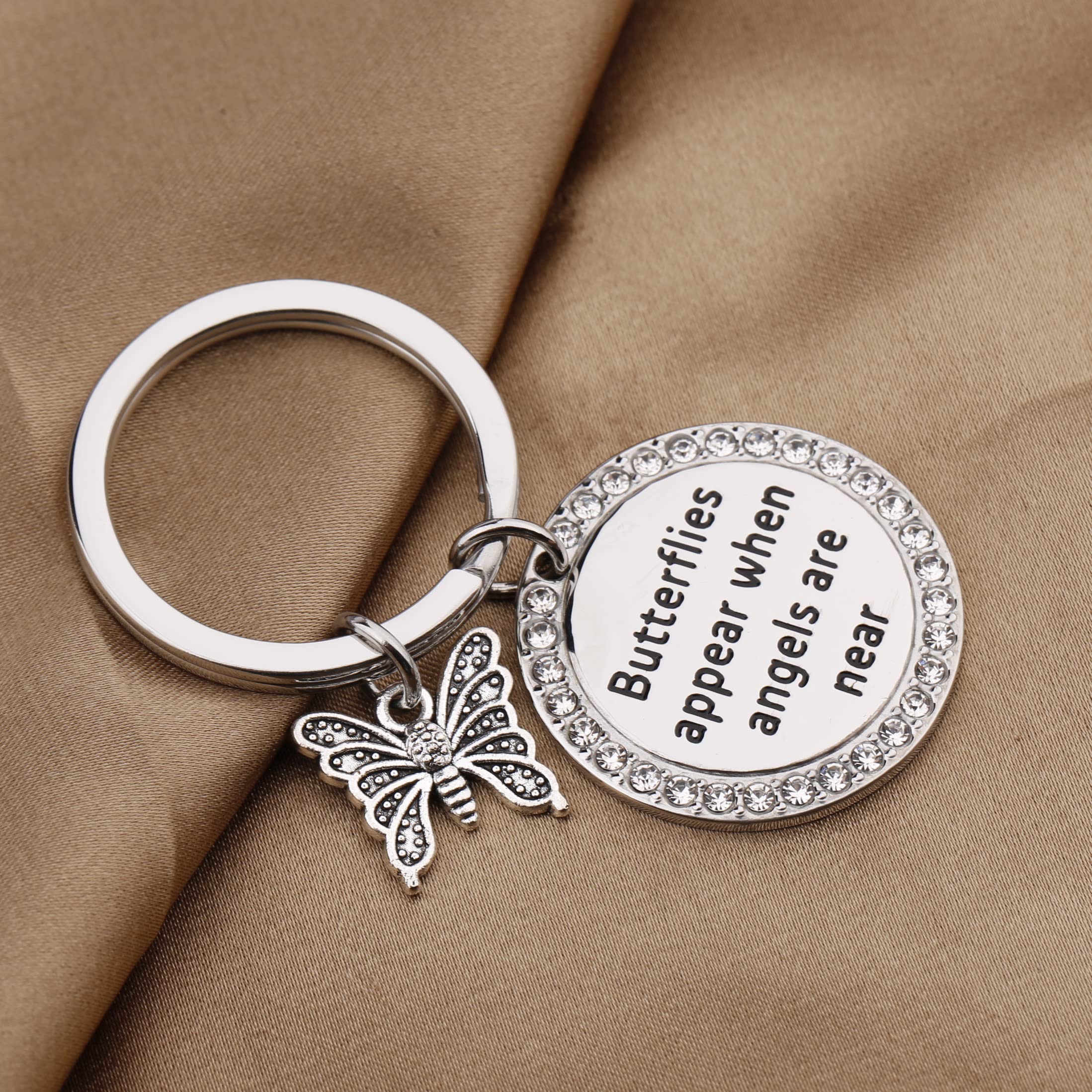 MTYCTWED Butterfly Gift Butterfly Memorial Keychain Butterfly Lover Gift Butterflies Appear When Angels are Near (Butterfly KS)