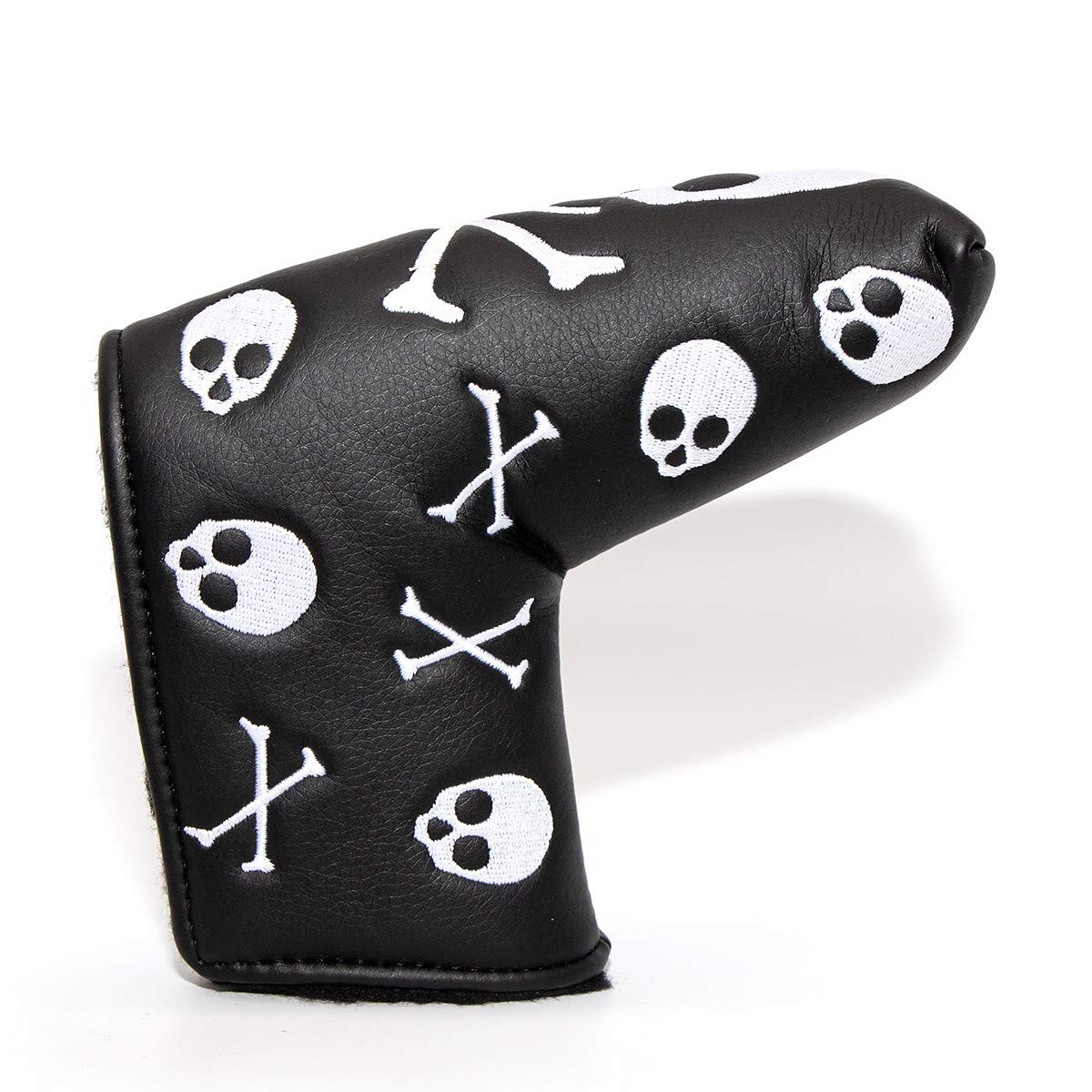 Skull and Cross Bone Golf Putter Cover Headcover Blade Putter Head Cover in Black fits for Scotty Cameron Neowport Putter Width Under 1.5β