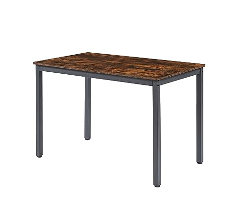 Livavege Industrial Table 4, 3-Pieces Kitchen & Dining Room Sets with 2 Benches for Small Space Dinette, Metal Frame and Wood Board, Ideal for Home Breakfast Nook, 3-pcs, Rustic Brown