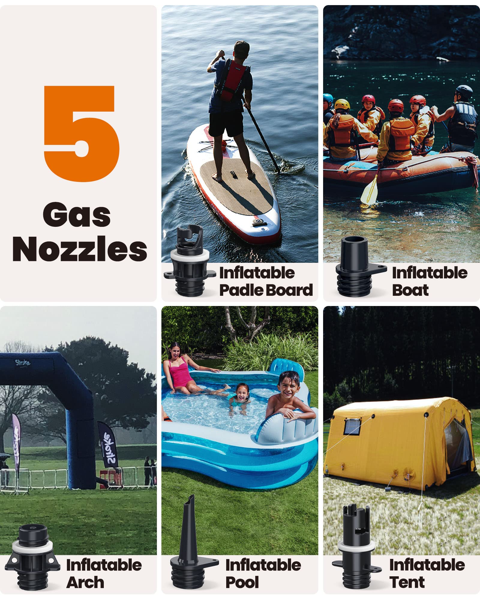 OutdoorMaster 16PSI High Pressure SUP Air Pump with Rechargeable Battery The Whale - Intelligent Dual Stage Inflation & Auto-Off Feature and Deflation Function for Inflatable Stand Up Paddle Boards