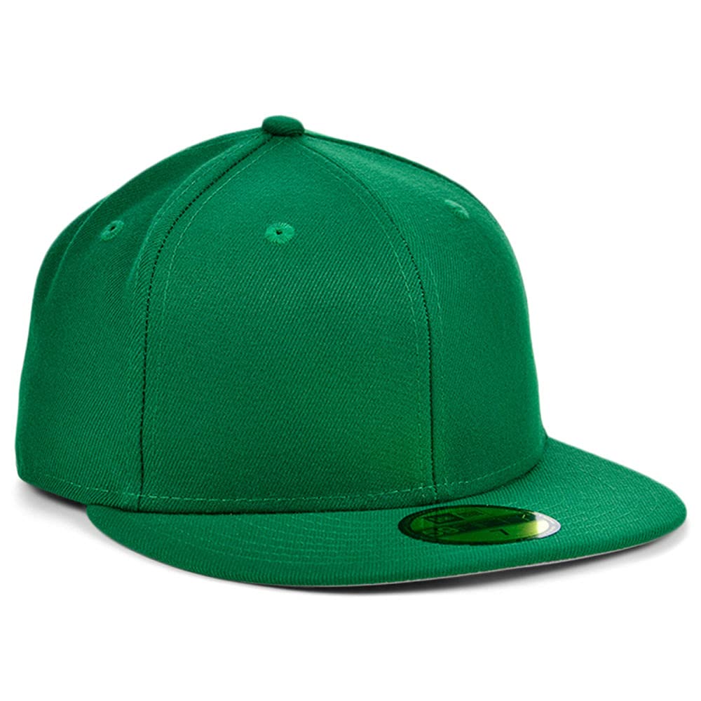 New Era Blank Custom 59FIFTY Fitted Flat Bill Cap, Black 7 1/2