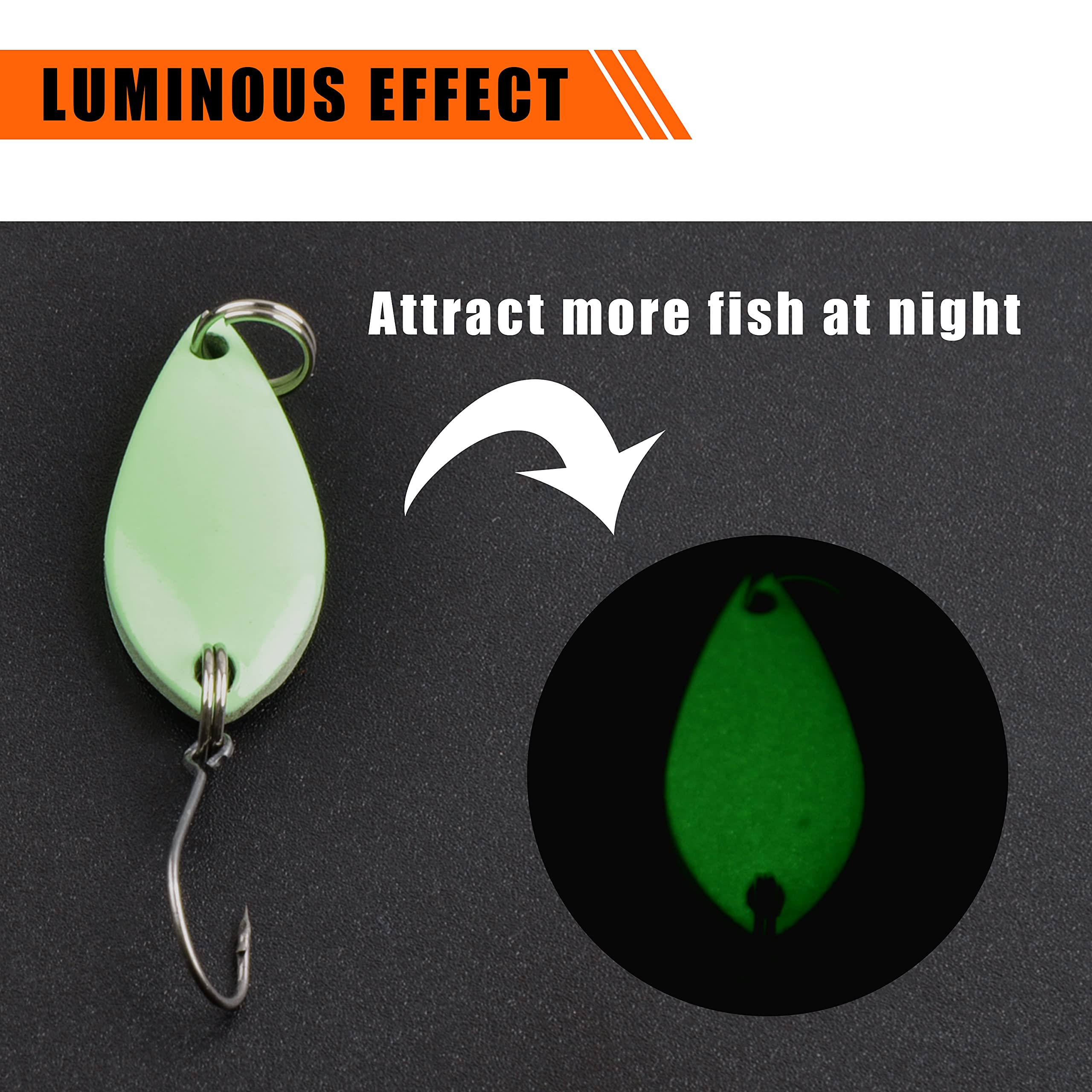 Mini Fishing Spoon Lure Set with Case, 12pcs / 24pcs Colorful Hard Metal Bait Set with Single Hook Jigging Baits Spoons for Trout Crappie Perch Panfish Pike 0.17oz (24pcs)