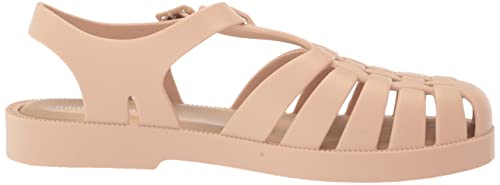 mini melissa Girls Flat Sandals, Beige, 6 Toddler