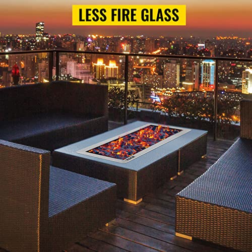 VBENLEM Fire Pit Pan 37.5x14 Inch, Stainless Steel Rectangular Fire Pit Pan and Burner, Built-in Fire Pit Pan with H-Burner, 150K BTU