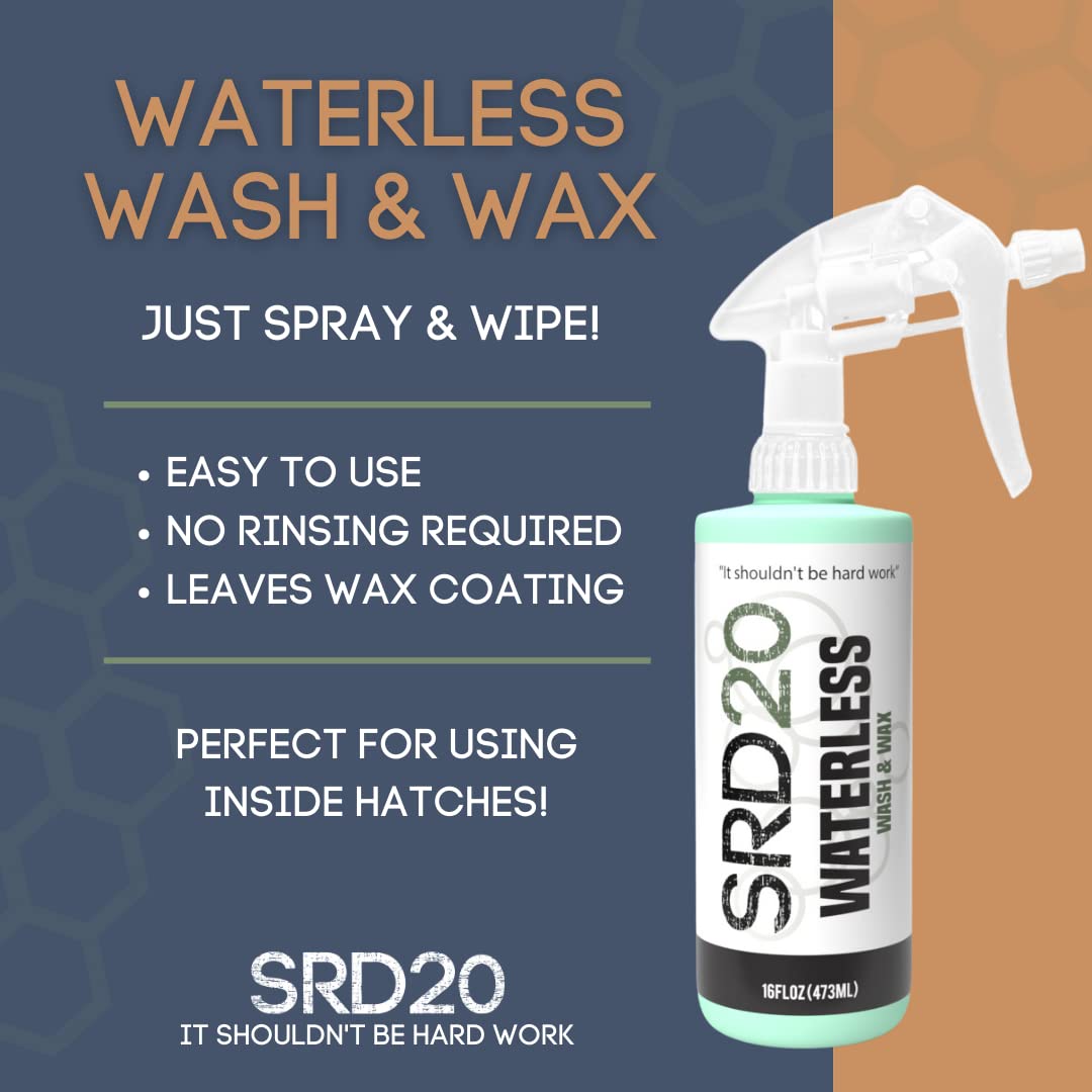 SRD20 Graphene Ceramic Spray Coating and Protectant & Waterless Wash and Wax - Protect and Maintain your Boat with this Spray Bottle Bundle - A Super Easy, Must-Have Combination of Ceramic Coatings