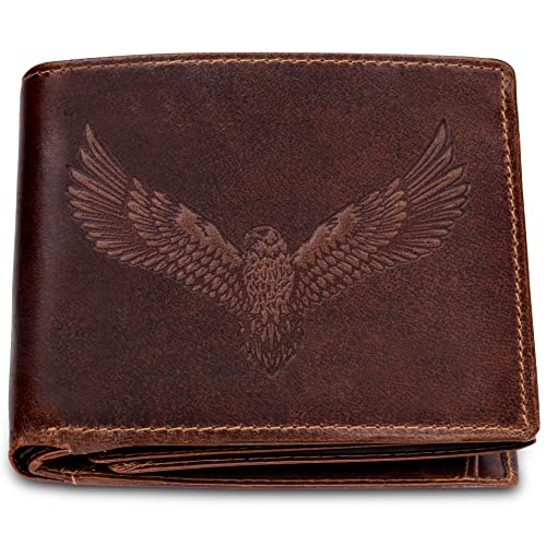 URBAN FOREST Zeus Leather Wallet & Accessory Set for Men, Caramel Brown, Casual