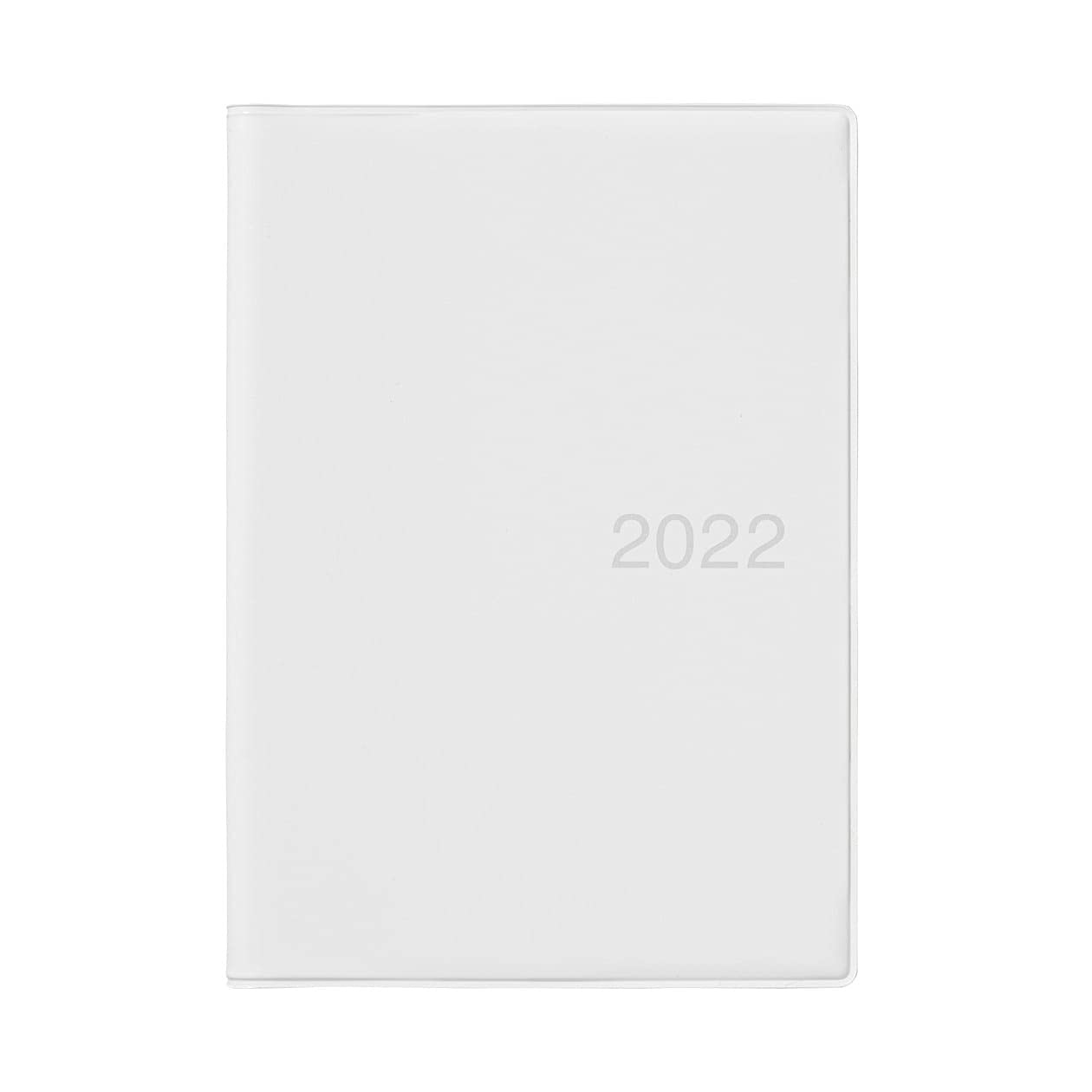 MUJI Monthly/Weekly Schedule Book 2022 A6 Size White Gray Beginning December 2021 Polyvinyl Chloride Cover Planner Scheduler