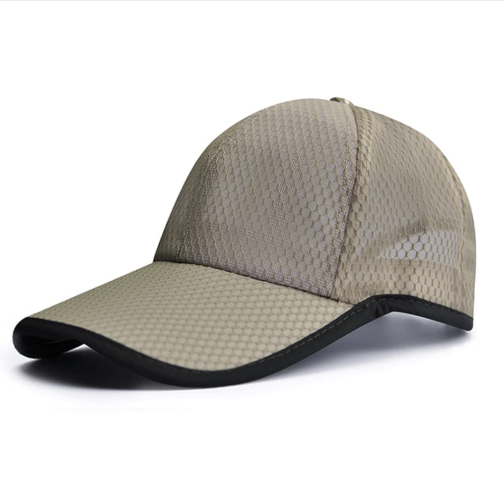 Sun Hat for Men Women Baseball Cap Dad Hat Adjustable Outdoor Sport Cap Breathable Quick Drying (Black + Light Green)