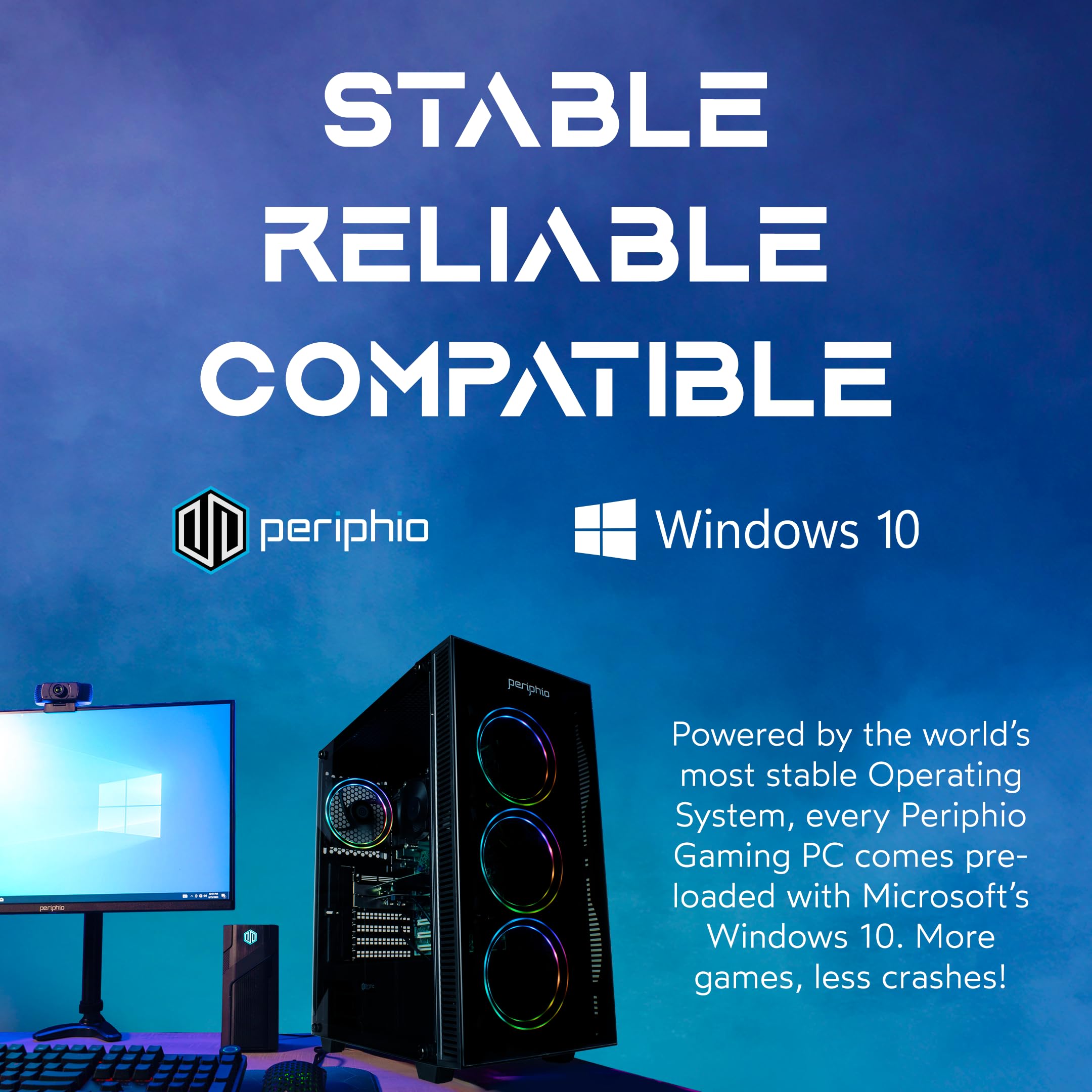 Periphio Hydra Prebuilt Gaming PC Computer - GeForce GT 1030 (2GB) Graphics | Intel Core i5-6500 (3.6GHz Turbo) | 1TB Solid State SSD | 16GB DDR4 RAM | Windows 10 Gaming Desktop | WiFi + BT (Renewed)