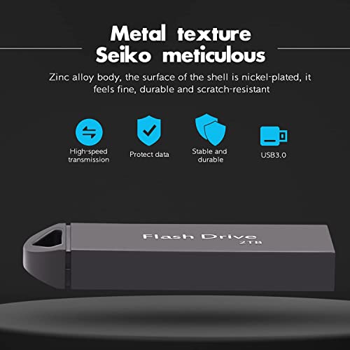 USB Flash Drive 2TB, Portable Thumb Drives 2000GB USB 3.0 Memory Stick, Ultra Large Storage USB 3.0 Drive, High-Speed 2000GB Jump Drive, 2TB Swivel Design Zip Drive for Laptop/PC