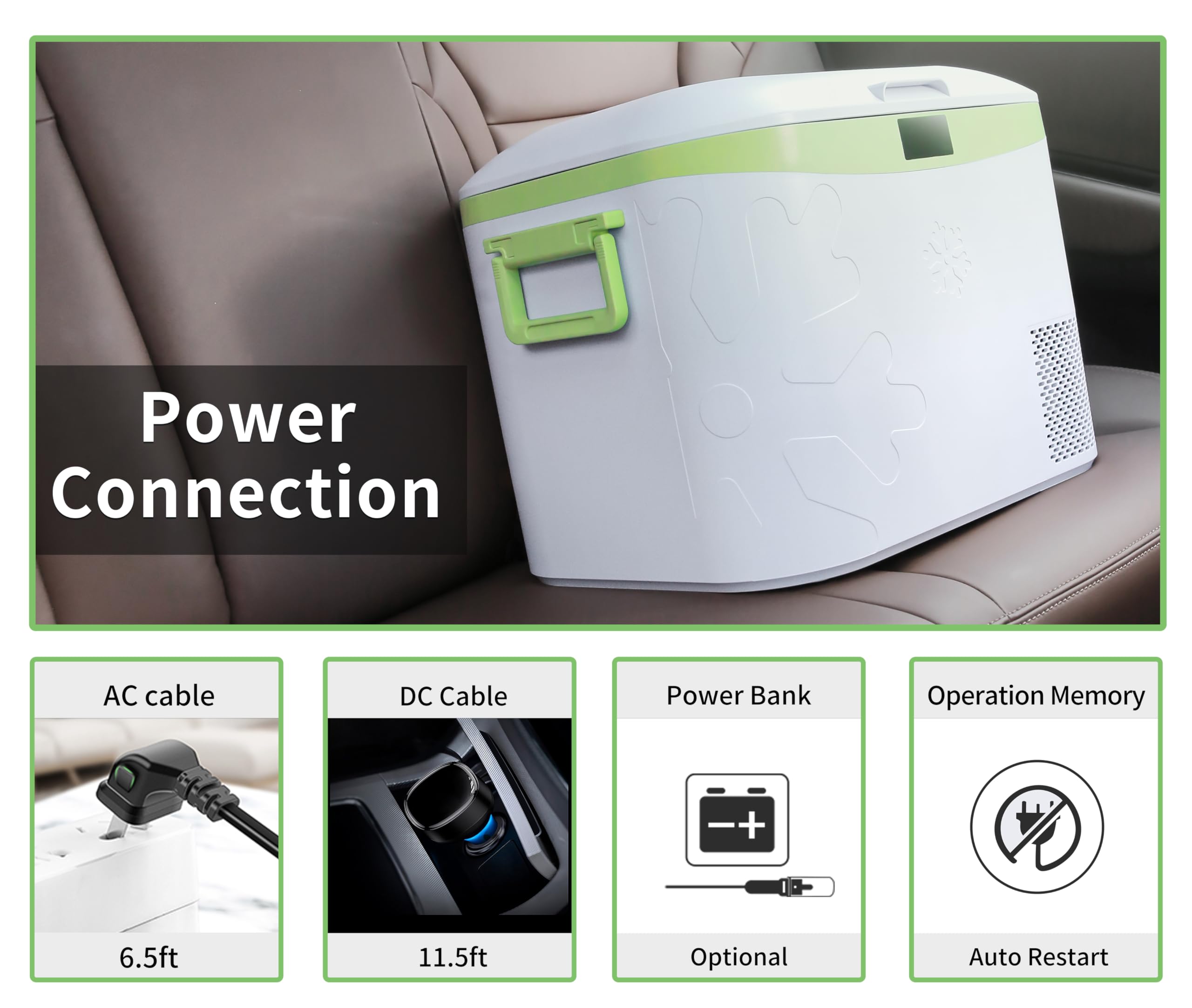 Megiu Car Fridge Portable 12V Refrigerator 19 Quart (18 Liter) 12 Volt Freezer Compressor Cooler 12V/24V DC 110~240 V AC for Truck Van RV Camper SUV and Home Use -18℃~+15℃