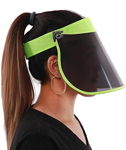 Sun Visor Hats Womens Men Wide Brim Cap Roll up Outdoors Sports Adjustable (Green)