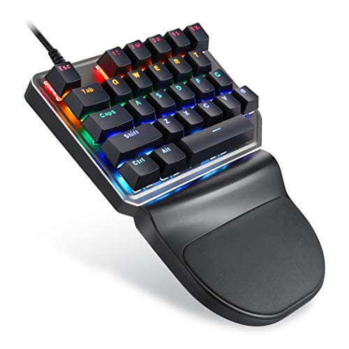 MOTOSPEED One-Handed Mechanical Mini Gaming Keypad 27 Keys, 9 LED Backlit USB Wired Mechanical Gaming Keyboard for Pro Keyboard Computer/PC/Desktop/Laptop