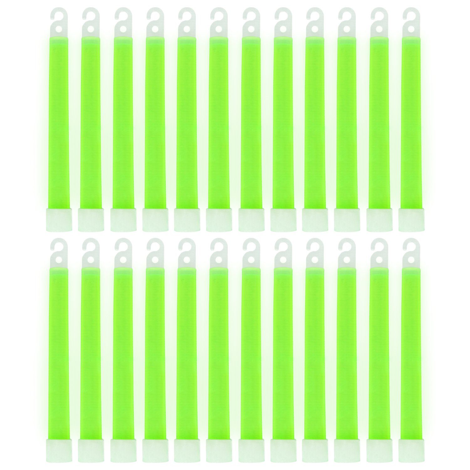 MediTac Green Glow Stick - Bright 6" Snap Sticks with 12 Hour Duration (24 Pack)